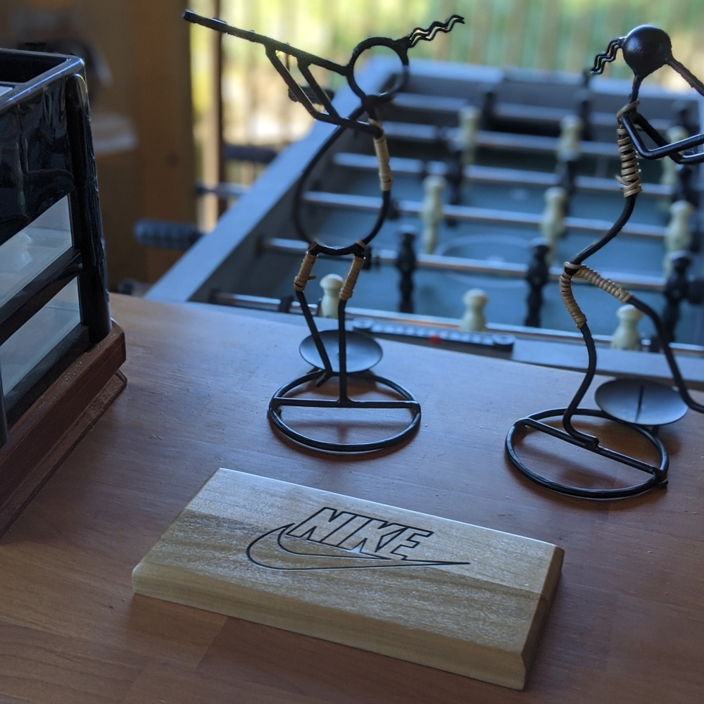 Nike Swoosh Wood Paper Weight Or Something. - Gem